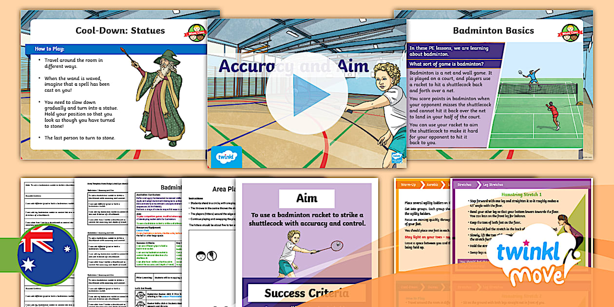 Move PE Year 4 Badminton Lesson 2: Accuracy and Aim - Twinkl