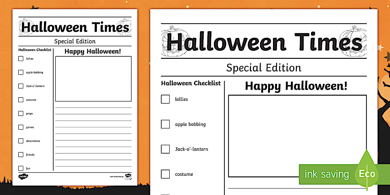 Halloween Newspaper Template | Halloween Resources - Twinkl