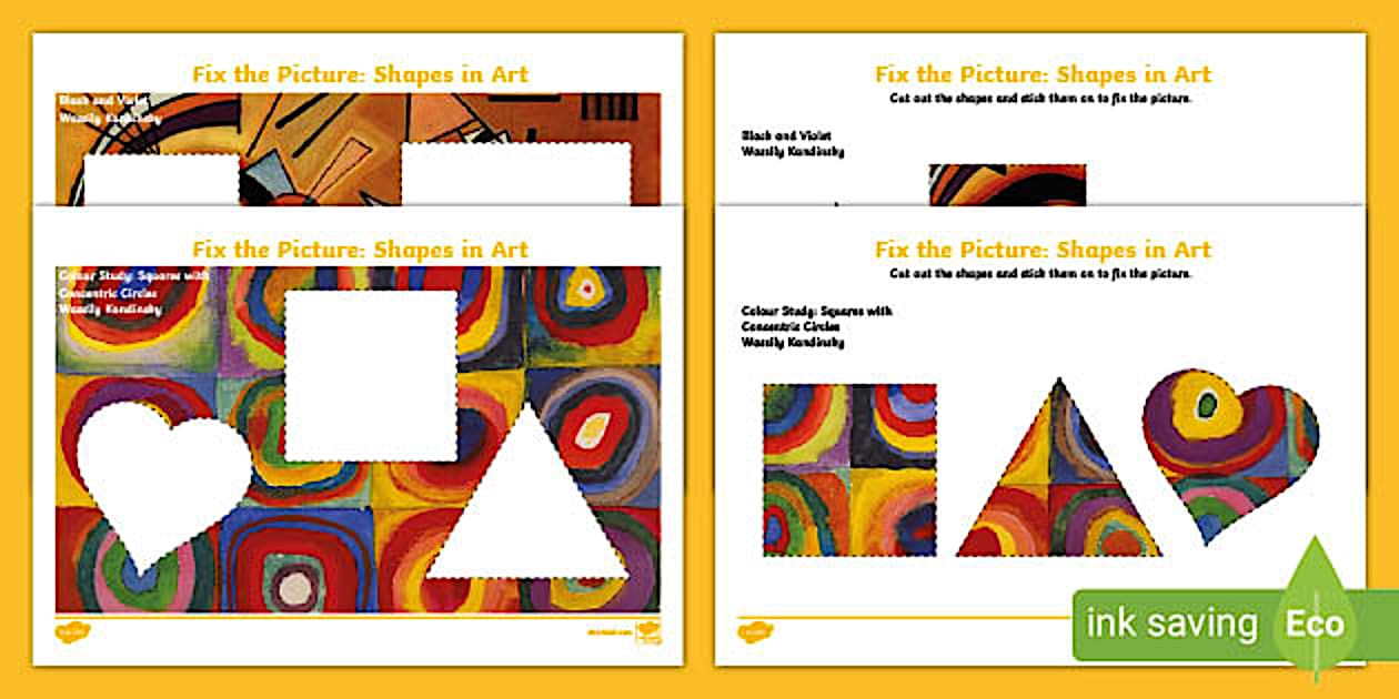 👉 Fix the Picture: Finding Shapes in Art Worksheet