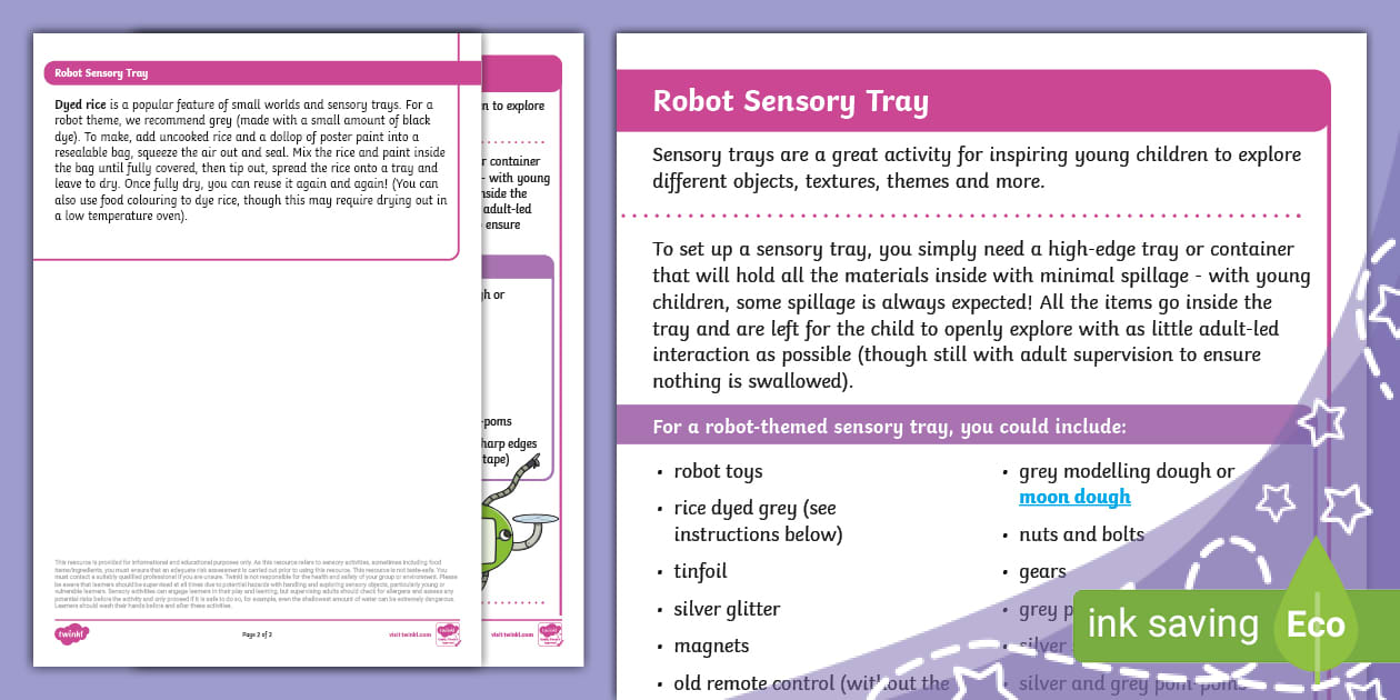 Robot Sensory Tray (Teacher-Made) - Twinkl