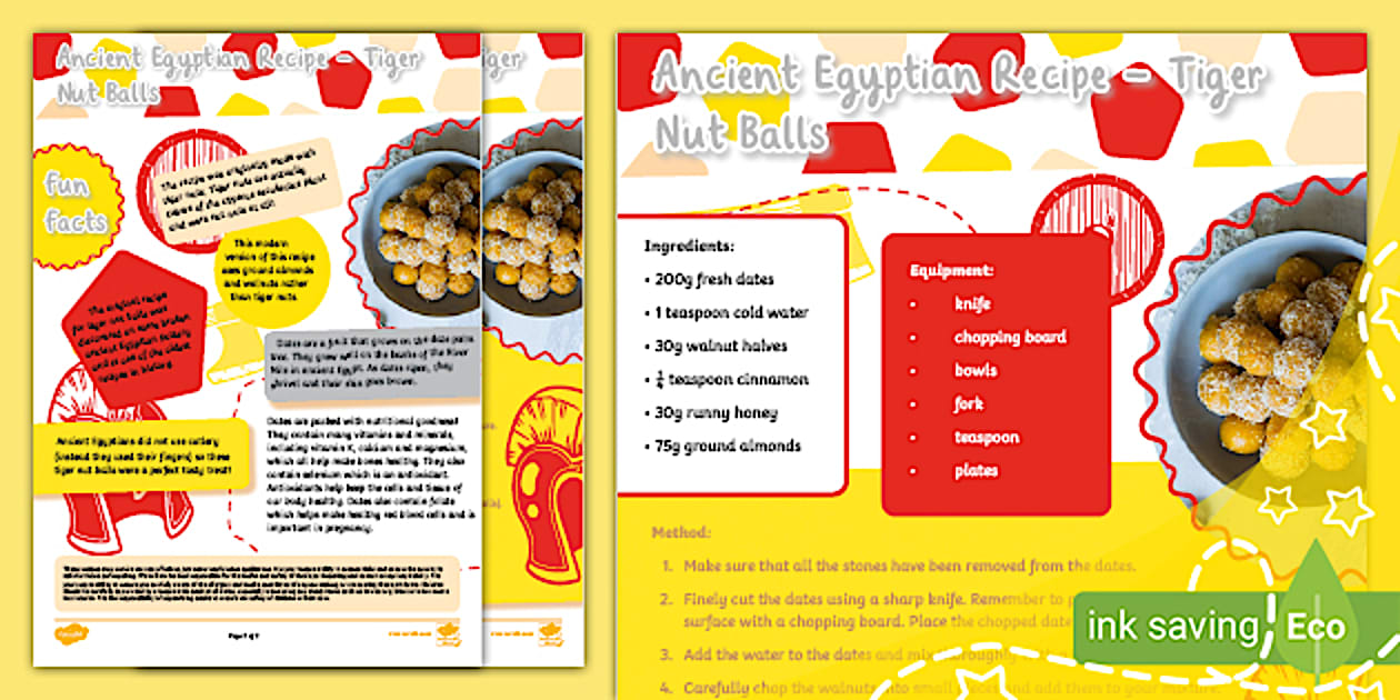 Ancient Egyptian Recipe - Tiger Nut Balls - Twinkl