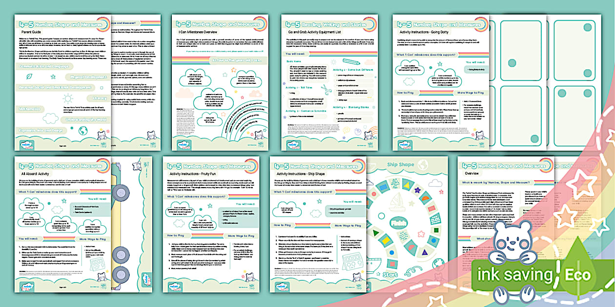 4-5 Years Number Shape Measures Twinkl Tots Pack - Twinkl