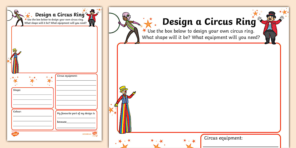 Design a Circus Ring Worksheet (Teacher-Made) - Twinkl
