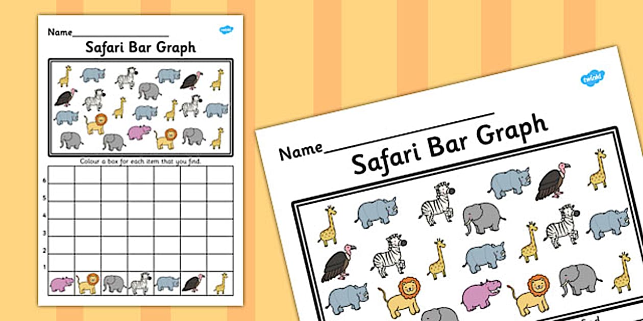 Safari Bar Graph Activity Worksheet (teacher made) - Twinkl