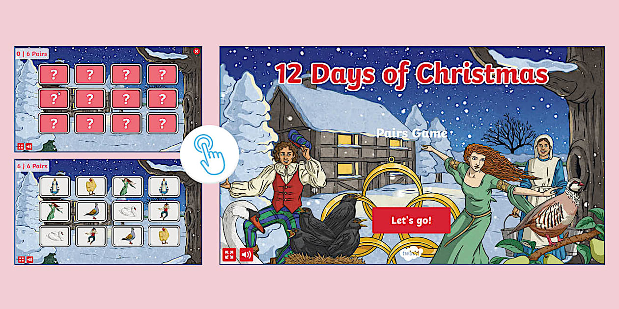 12 Days of Christmas Interactive Pairs Game