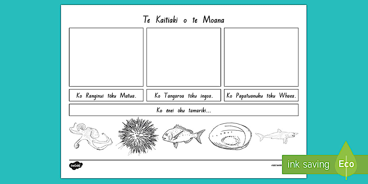 Te Whakapapa o Tangaroa colouring Worksheet / Worksheet - Te Reo Maori