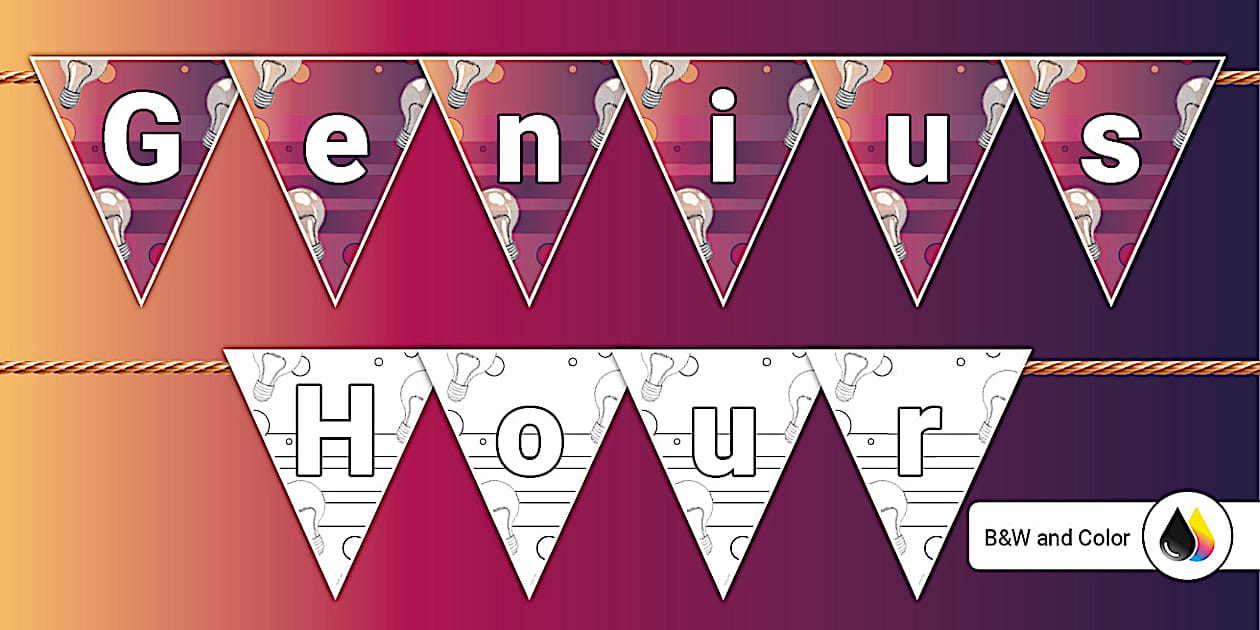 Genius Hour Bunting (Hecho por educadores) - Twinkl