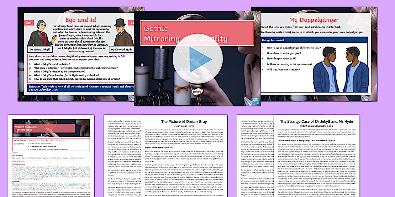 Editable Gothic Fiction: Mirroring and Duality - Twinkl