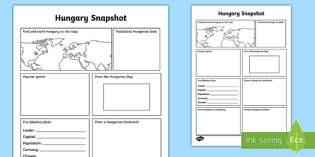 Hungary Snapshot Fact File - Twinkl