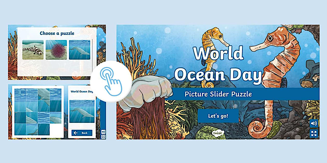 World Ocean Day Picture Slider Puzzle | Twinkl Interactive