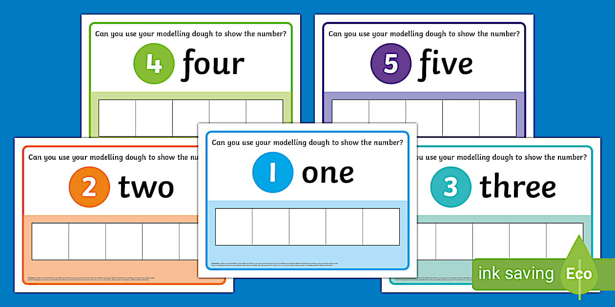 👉 1 to 5 Five-Frame Modelling Dough Mats - Twinkl