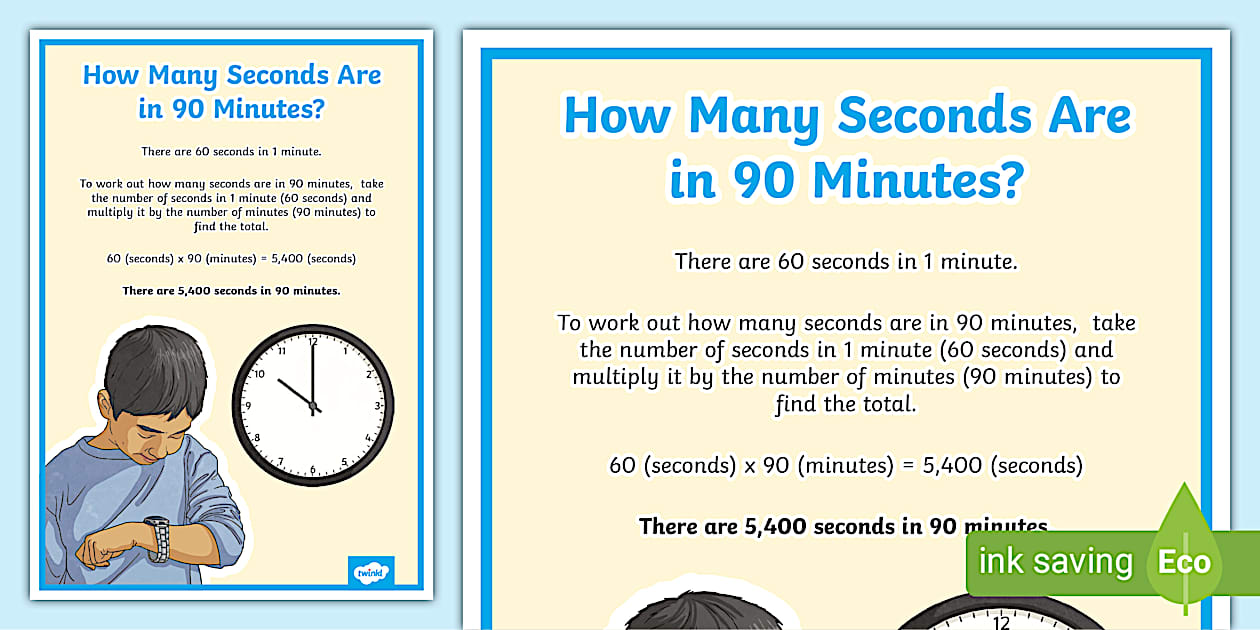 👉 How Many Seconds Are in 90 Minutes? Display Poster