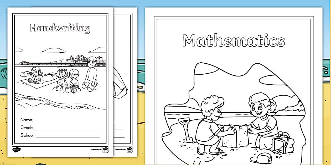 Grade 3: At the Beach Themed Editable Book Covers - Twinkl