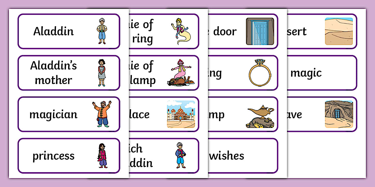 Aladdin Word Cards (teacher made) - Twinkl