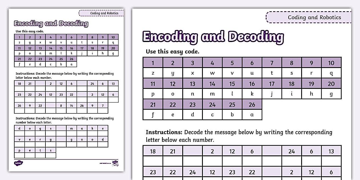 Robotics and Coding Grade 3 - Reverse Numerical Code Robotics and Coding Grade 3 - Reverse Numerical Code