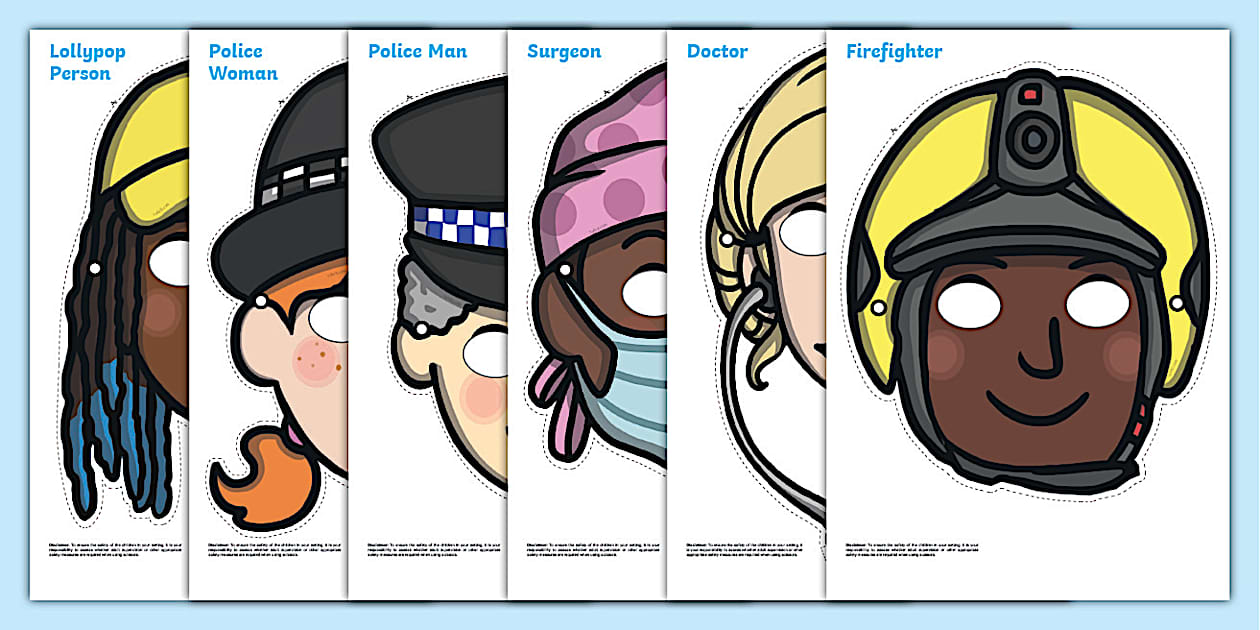 Jobs Role-Play Masks (teacher made) - Twinkl