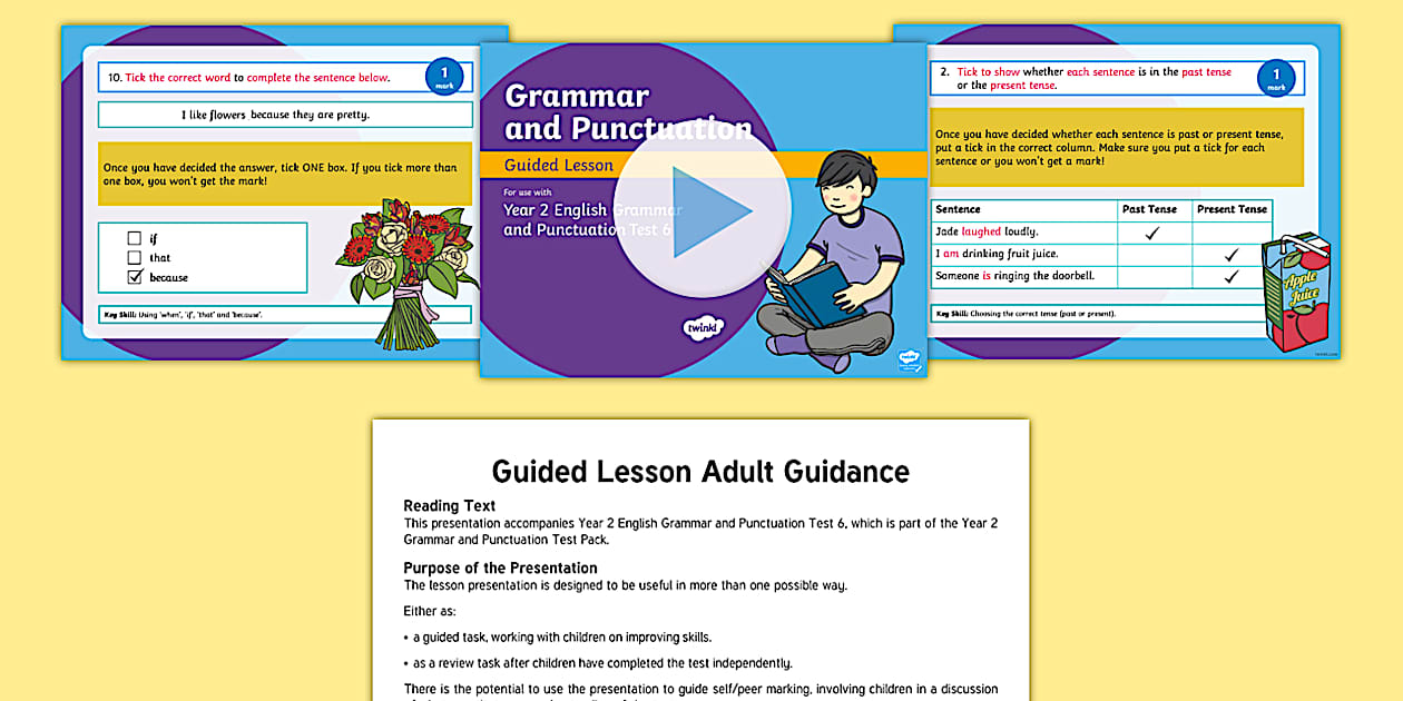 Year 2 Grammar and Punctuation Test PowerPoint | Test 6