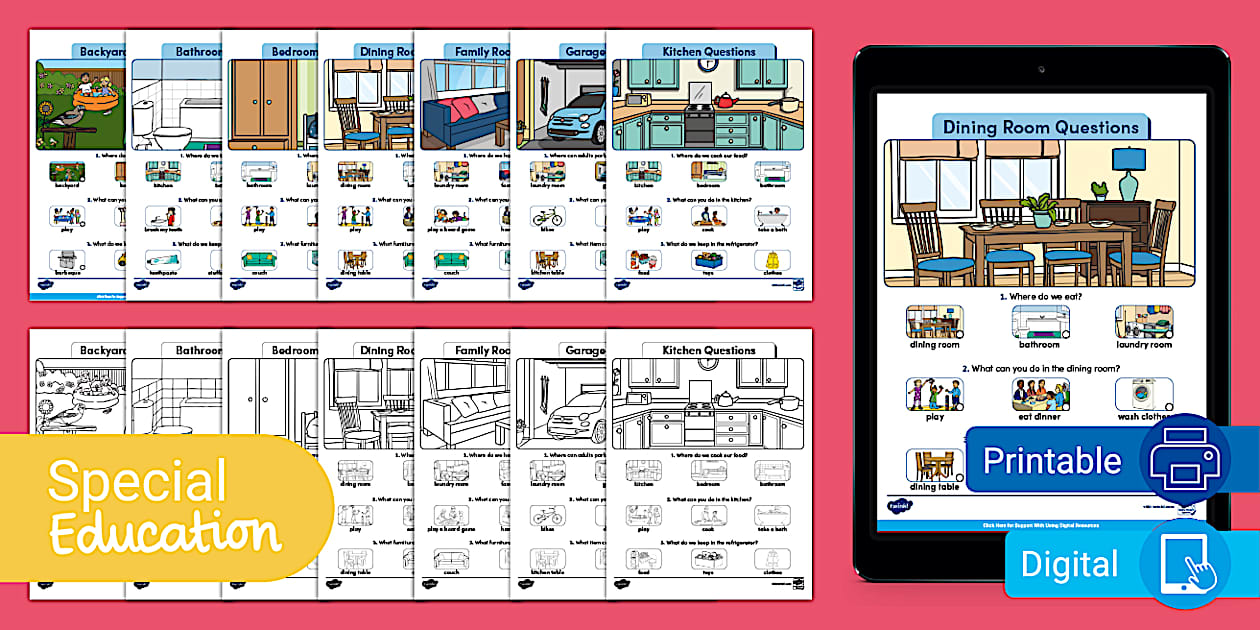 Life Skills: Around the House Picture Comprehension Activity Pack for ...