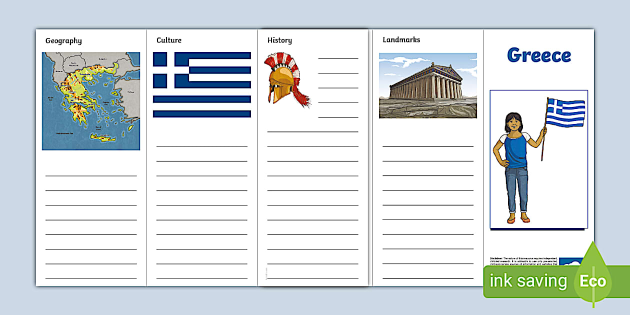 Greece Leaflet Template (teacher made) - Twinkl
