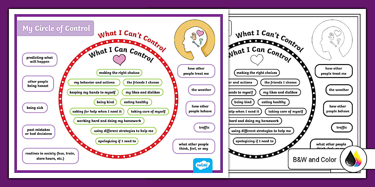 My Circle of Control Poster for 3rd-5th Grade (teacher made)