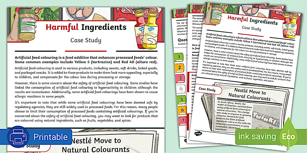 Harmful Ingredients Case Study (teacher made) - Twinkl