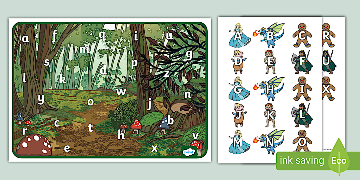 Fairy Tale Themed Capital and Lower-Case Letter Matching Activity