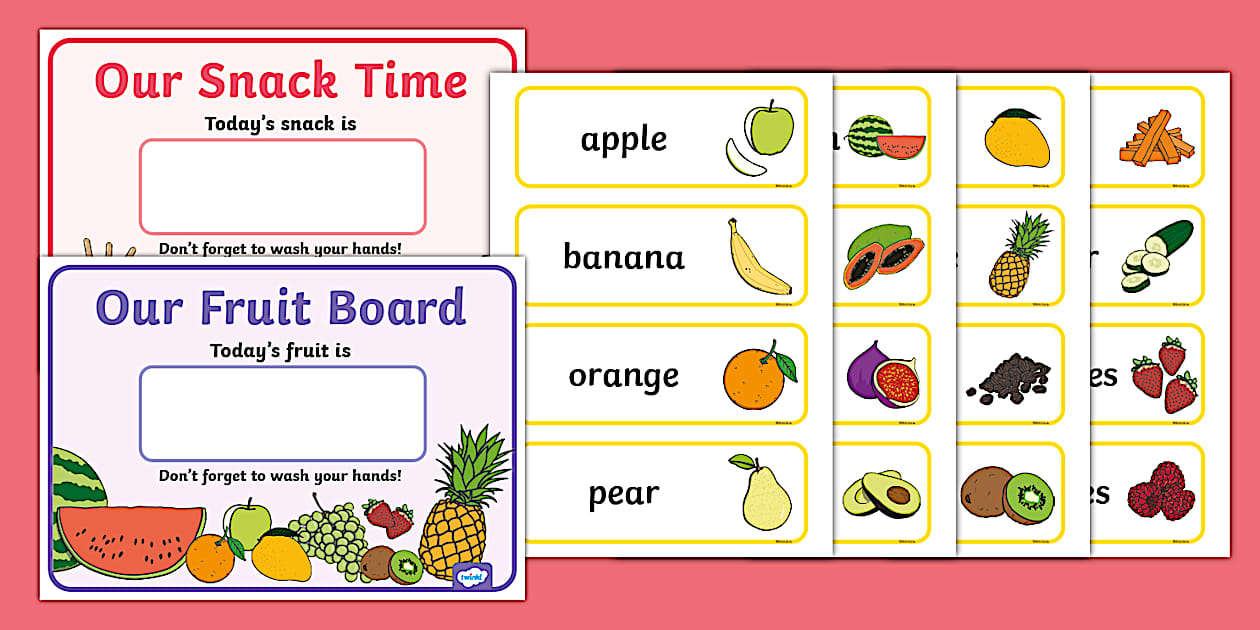 Snack and Fruit Board Labels | Fruit Boards Ideas | Twinkl