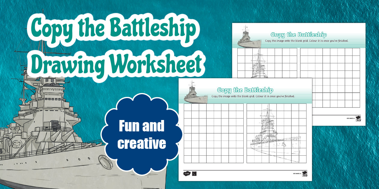 Copy the Battleship Drawing Worksheet