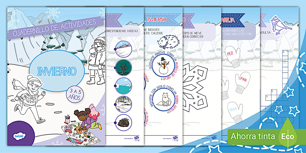Cuadernillo de actividades: Invierno - 3 a 5 años - Twinkl