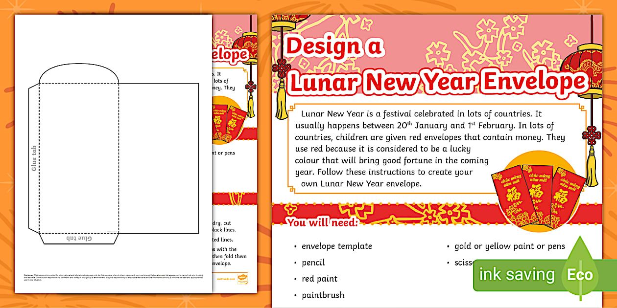 Design a Lunar New Year Envelope (teacher made) - Twinkl