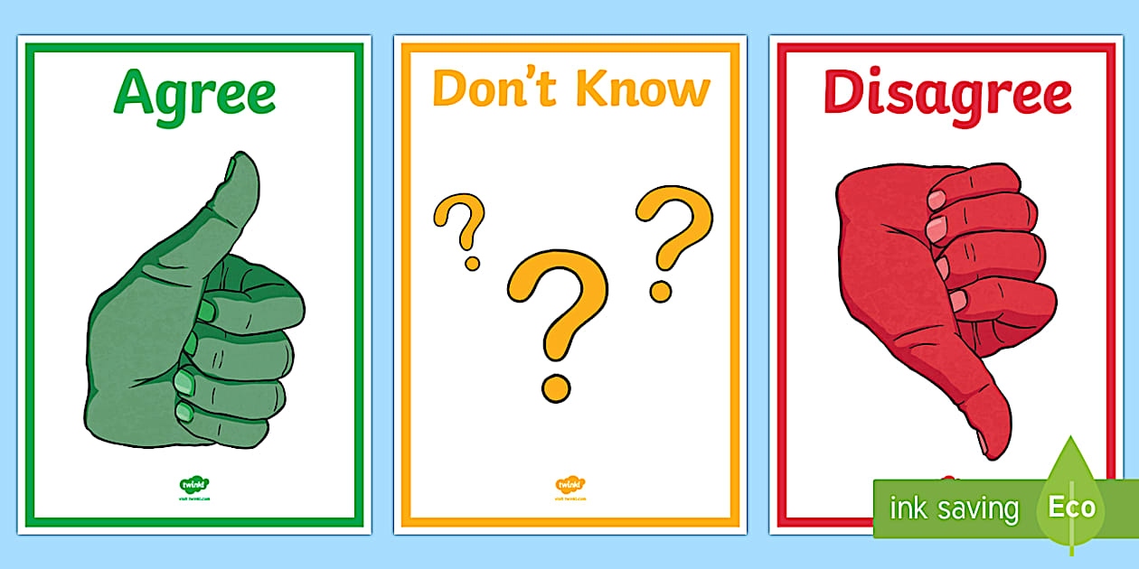 Agree, Disagree, Don't Know Display Posters (teacher made)