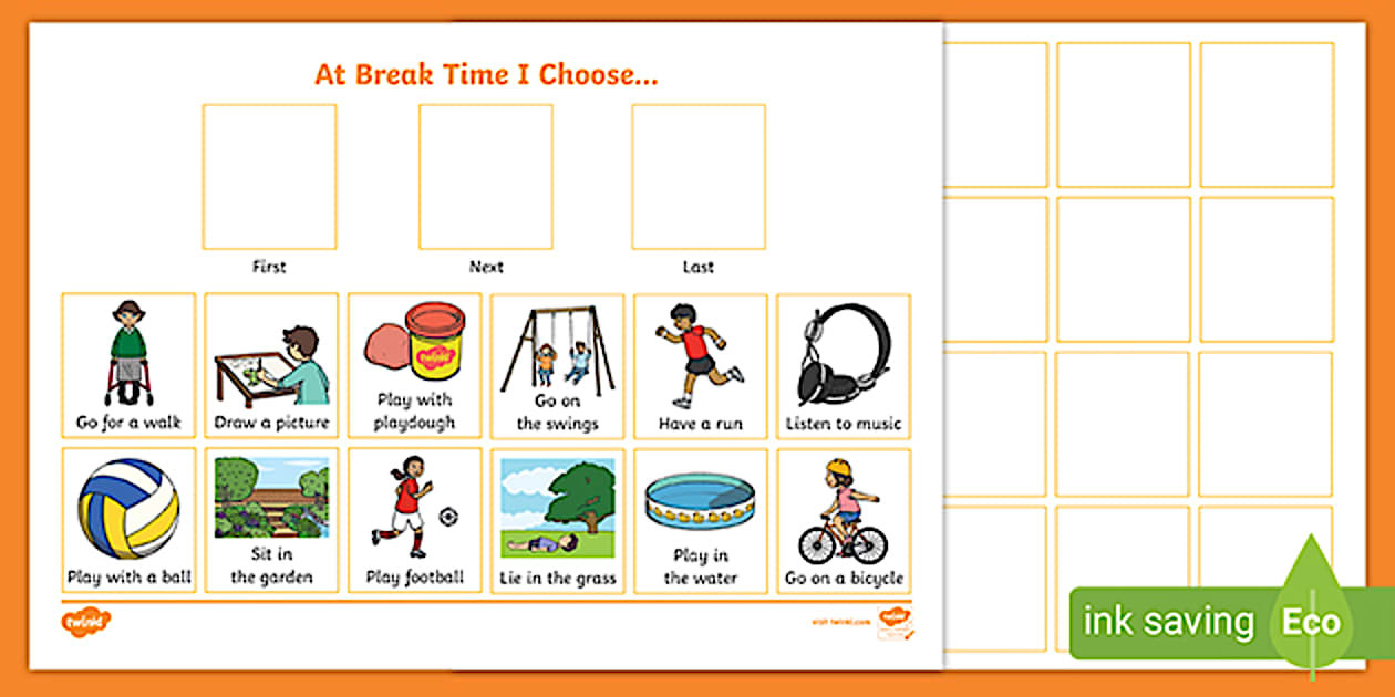 At Break time I Choose Choice Cards (teacher made) - Twinkl