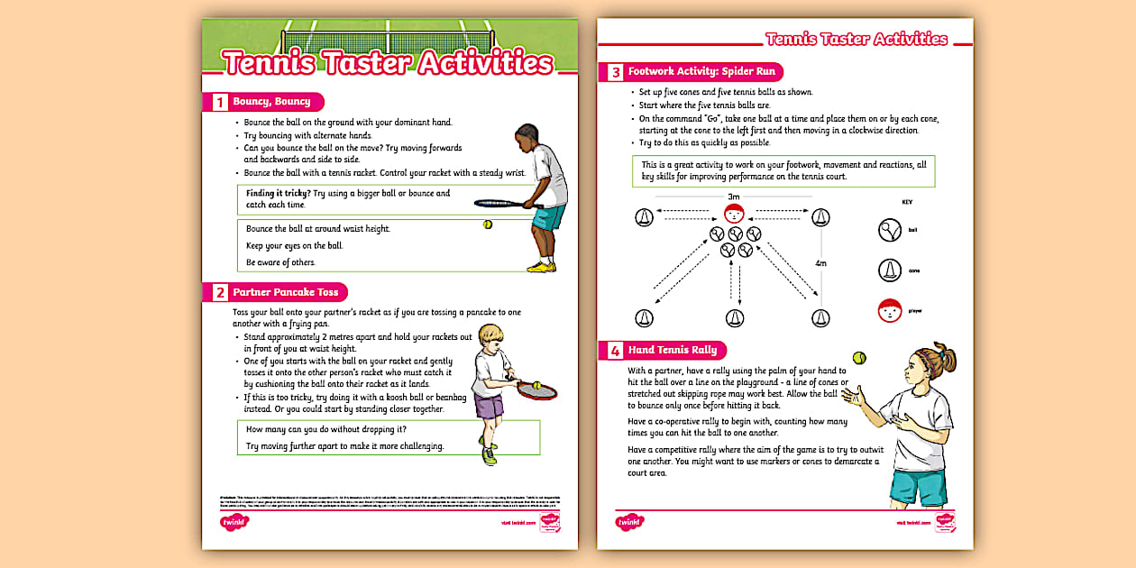 Tennis Taster Activities, Tennis skills, tennis games,