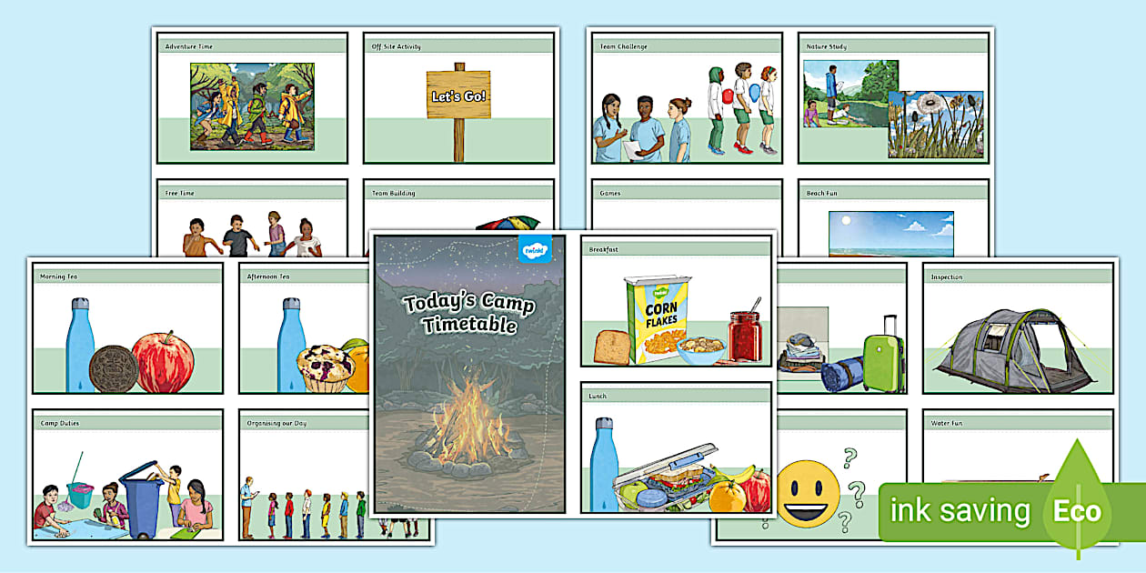 School Camp Visual Timetable (teacher made) - Twinkl