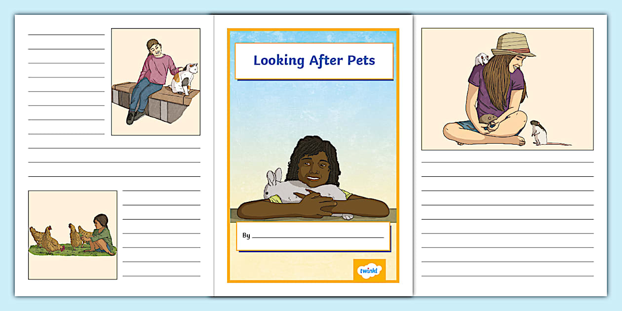 Looking After Pets Blank Book Template (teacher made)