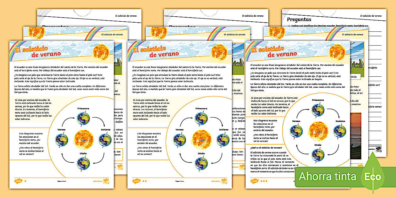 Comprensión lectora por niveles: El solsticio de verano