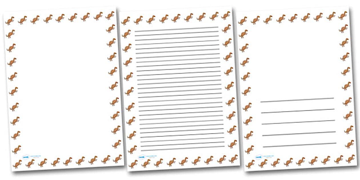 Iguanodon Portrait Page Borders- Portrait Page Borders