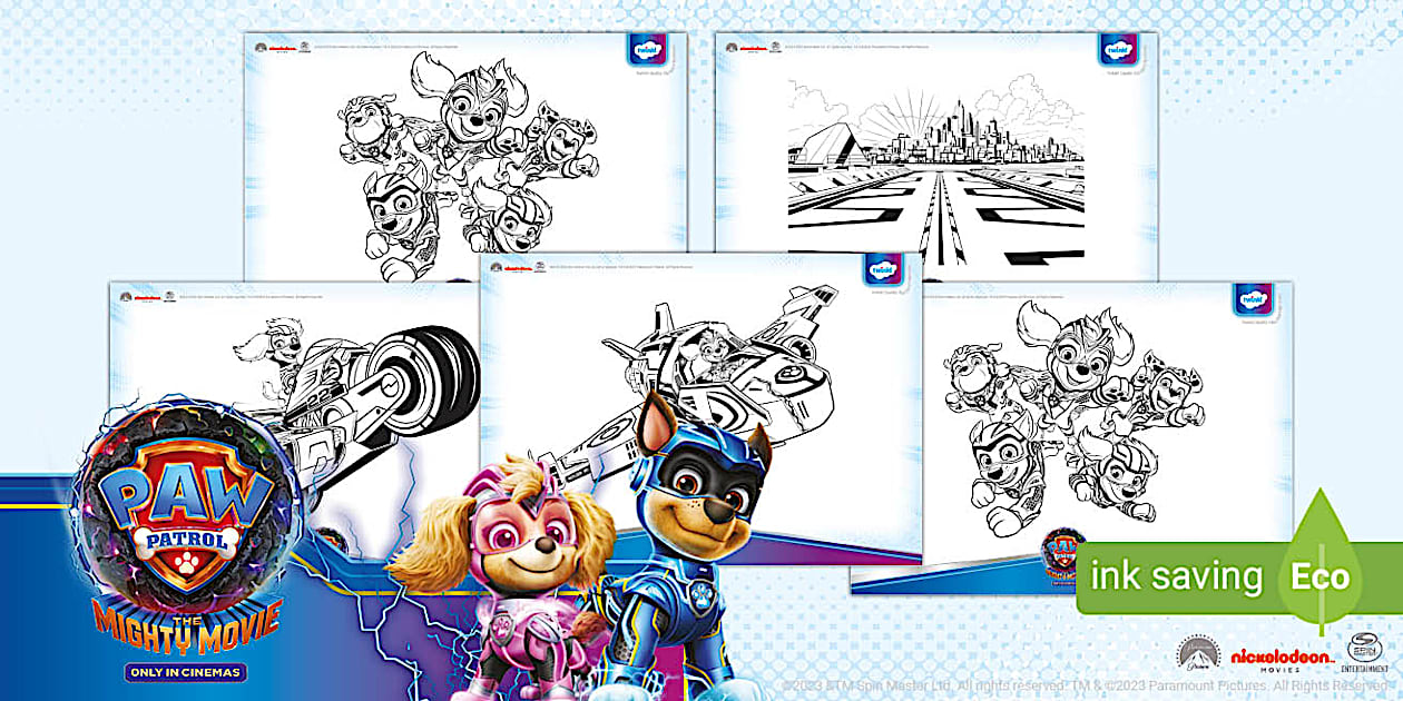 FREE! - PAW Patrol: The Mighty Movie - Colouring Sheets