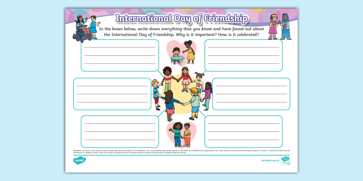 International Day of Friendship Mind Map - Twinkl