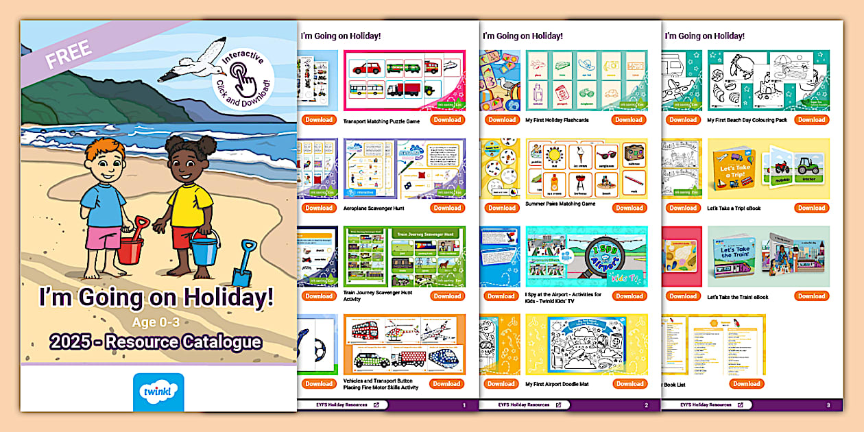 *Free* I'm Going on Holiday! Resource Catalogue Age 0-3