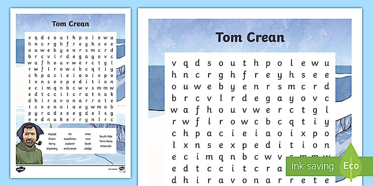 Tom Crean Word Search (teacher made) - Twinkl