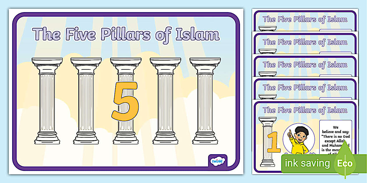 The Five Pillars of Islam Display Posters - Twinkl