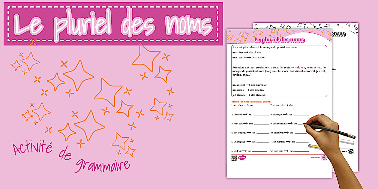 Fiche d'activité : Le pluriel des noms - Twinkl