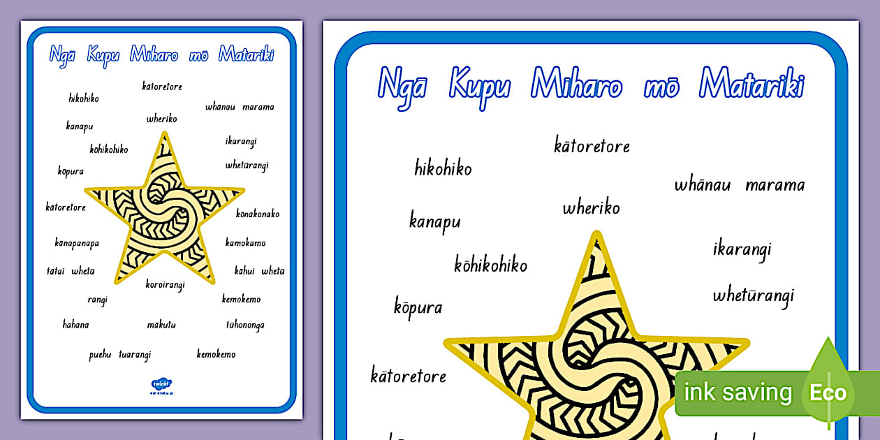 Ngā Kupu Mīharo mō Matariki - He Pānui Whakamātakitaki.