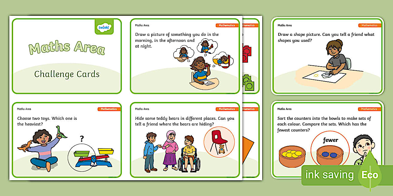 Editable Maths Area Continuous Provision Challenge Cards