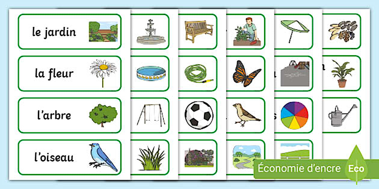 Cartes de vocabulaire : Le jardin (teacher made) - Twinkl