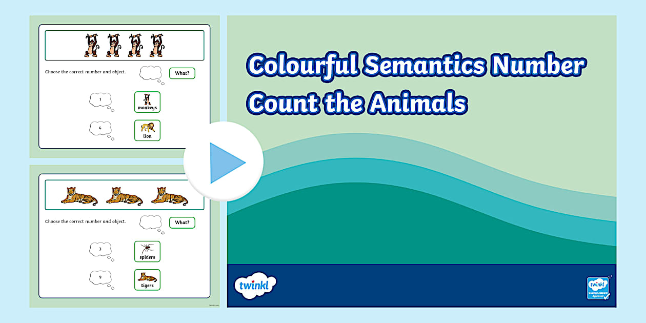 Colourful Semantics Number Count the Animals PowerPoint