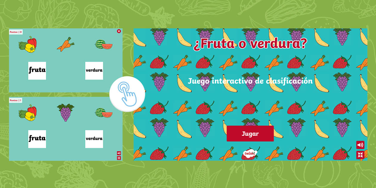 Juego interactivo: Clasificar frutas y verduras - Twinkl