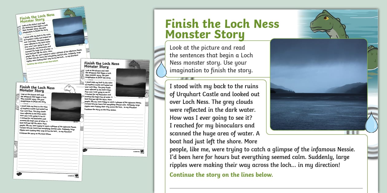 Finish the Loch Ness Monster Story Writing Template - Twinkl