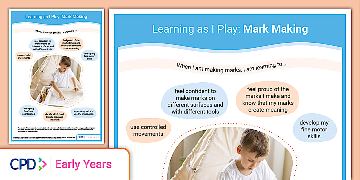 Learning as I Play: Mark Making | Early Years CPD | Poster